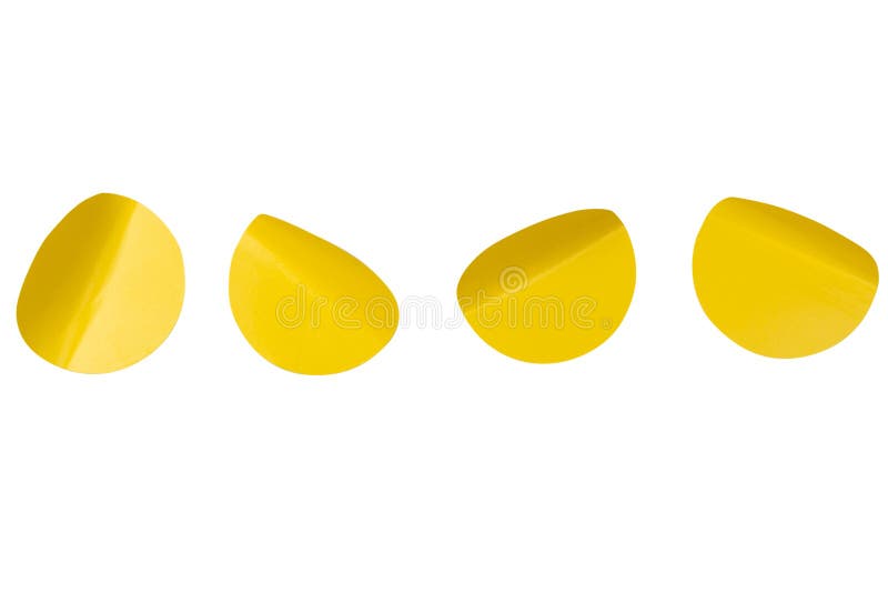 Round Yellow Stickers, Blank Tags Labels Isolated on a White Background ...
