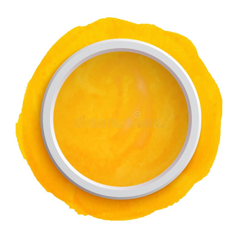 Round Yellow Watercolor Banner Stock Vector - Illustration of painted ...