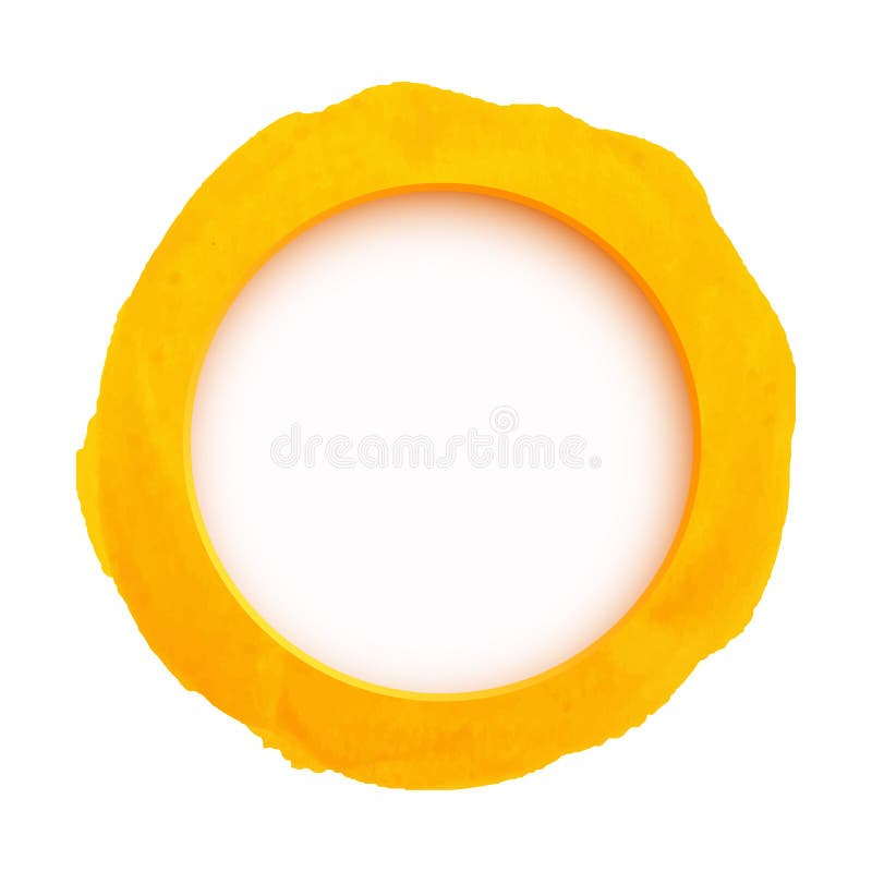 Round Yellow Watercolor Banner Stock Vector - Illustration of drawing ...