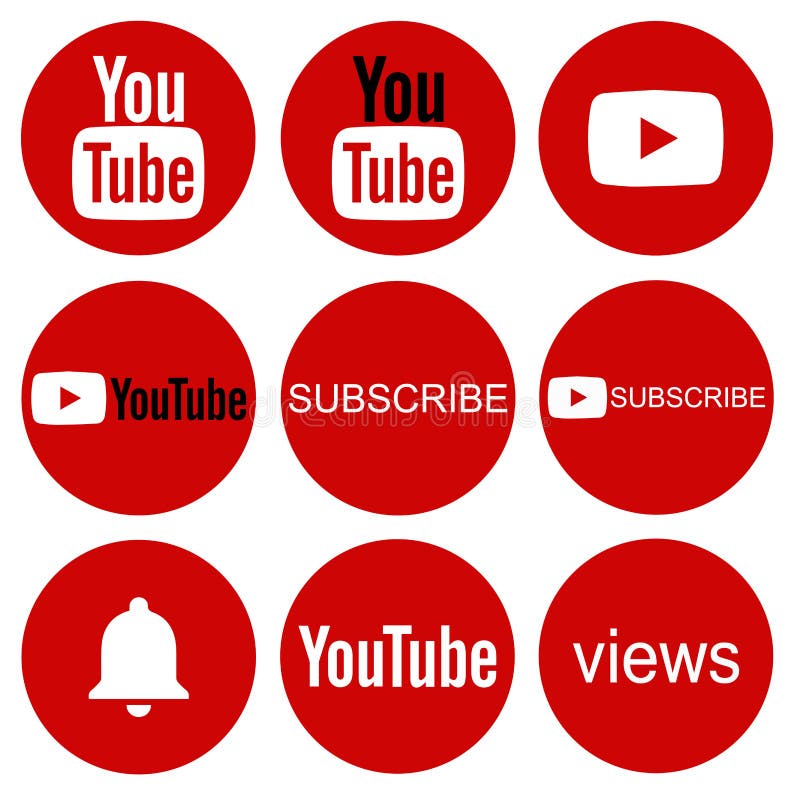 Round Social Media Icon Collection Editorial Photo - Illustration of ...