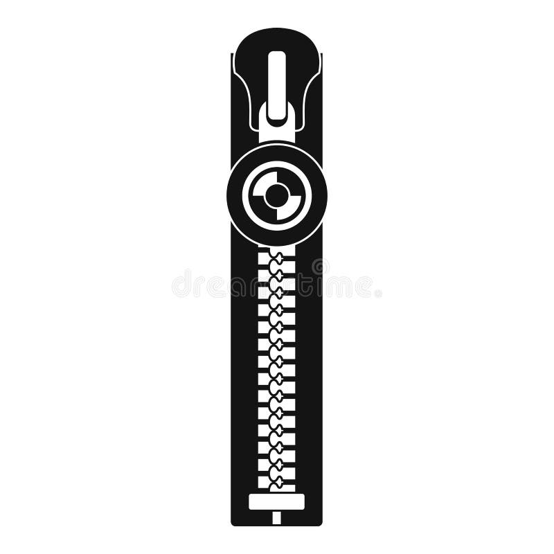 Round Zip Icon, Simple Style Stock Illustration - Illustration of round ...