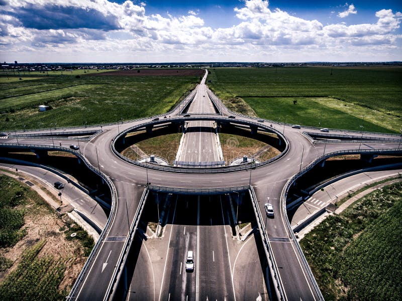 Roundabout aerial view stock image. Image of route, view - 97099699