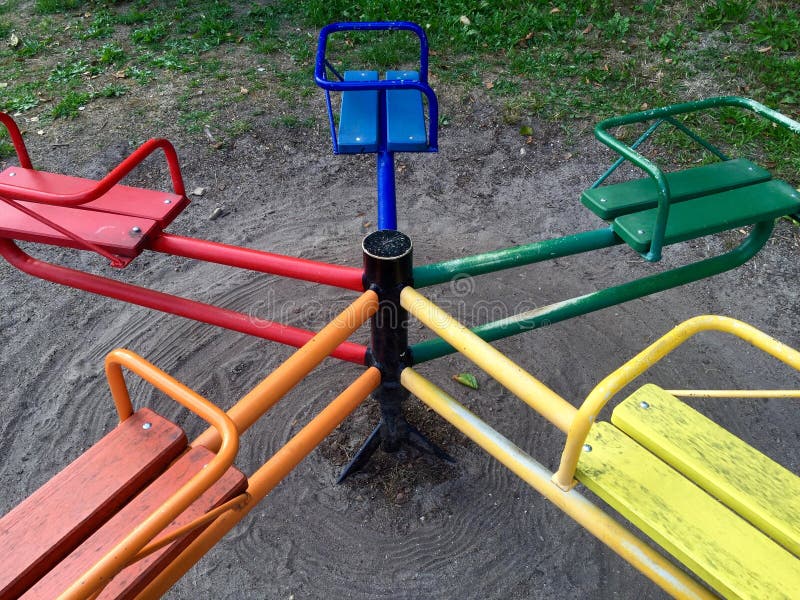 Roundabout in Bright Colors Stock Image - Image of color, funny: 64323461