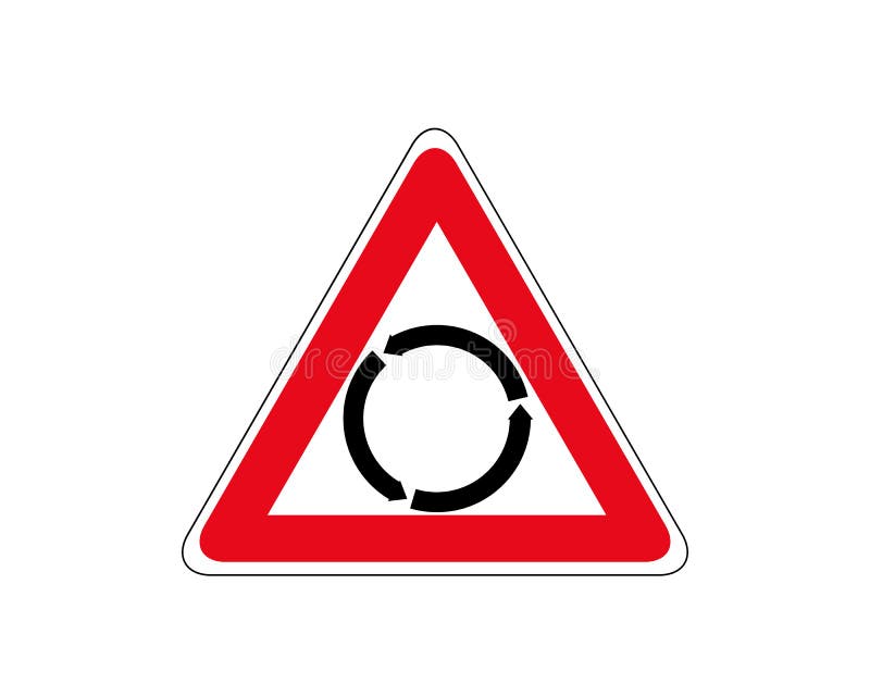 Roundabout Circulation Sign Line Icon. Roundabout Road. Roundabout Sign ...