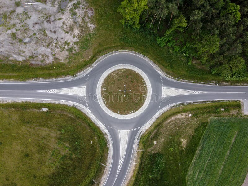 Roundabout with 4 Different Types of Biomes. Stock Image - Image of ...