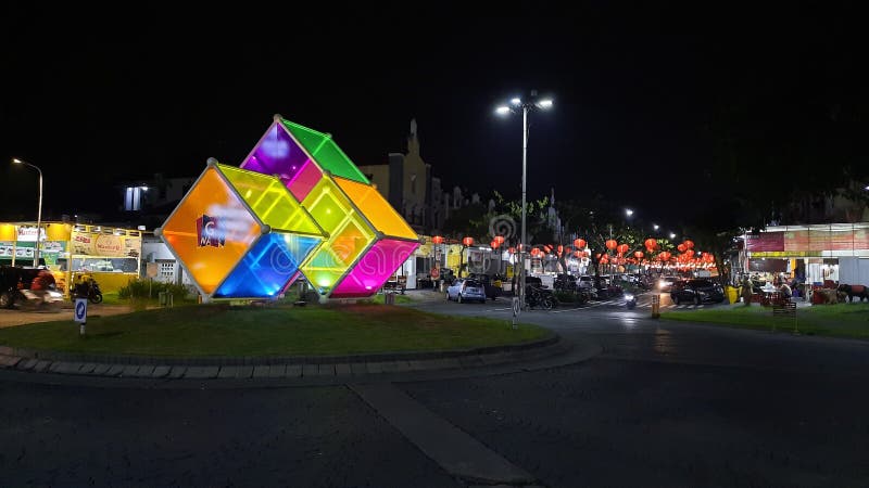 The Roundabout at G Walk Surabaya at Night 2 Editorial Stock Image ...