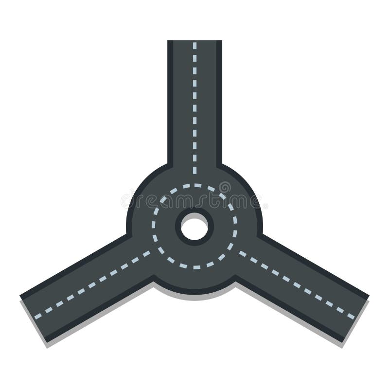 Roundabout Road Icon, Outline Style Stock Vector - Illustration of ...