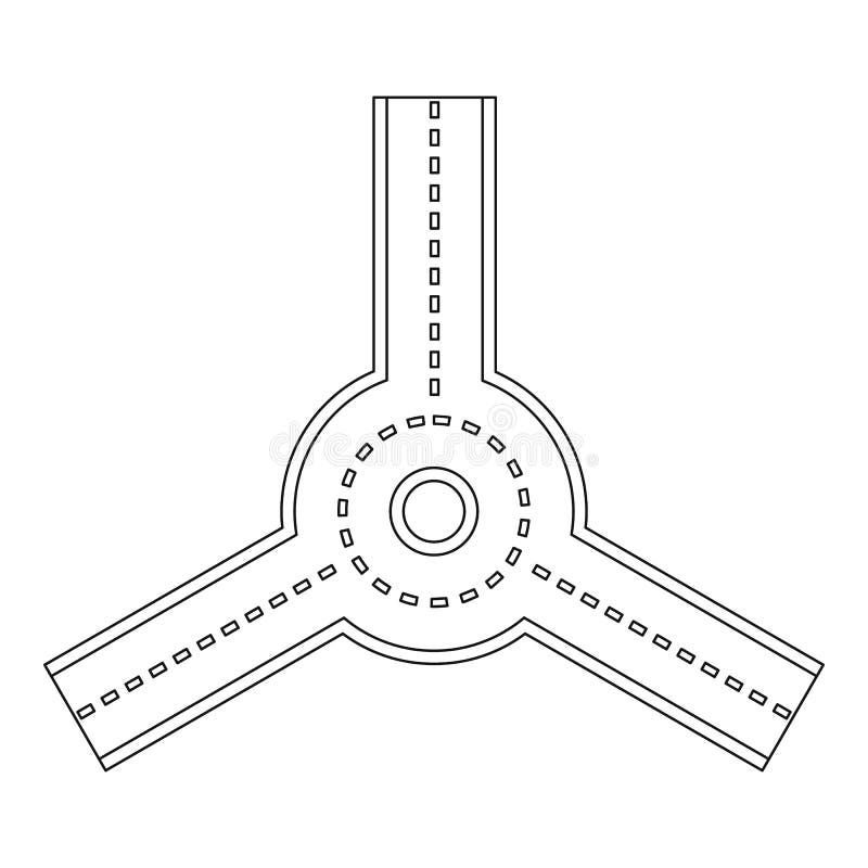 Roundabout Outline Icon. Isolated Line Vector Illustration from Traffic ...