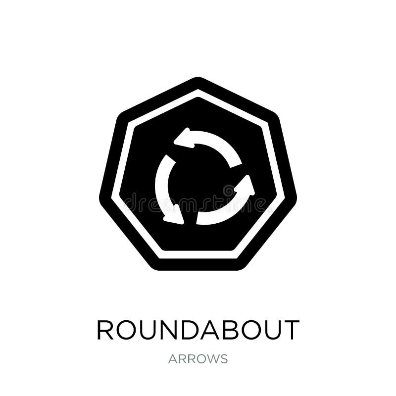 Roundabout Icon in Trendy Design Style. Roundabout Icon Isolated on ...