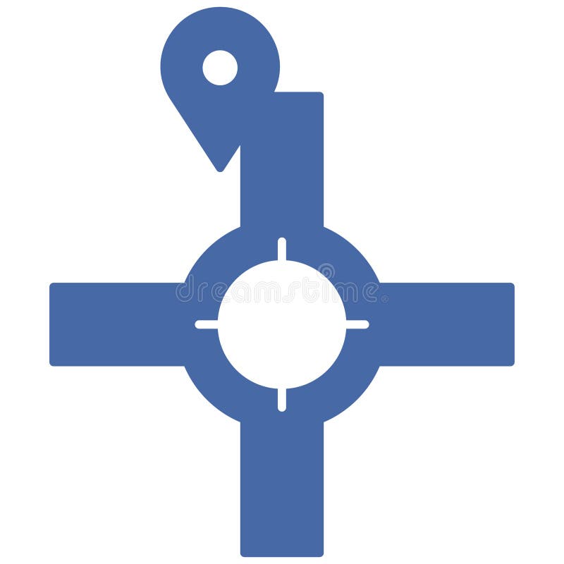 Roundabout Navigation Vector Fill Outline Icon Design Illustration. Map ...