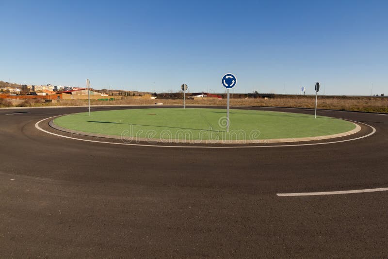 Roundabout New Construction Stock Image - Image of outside, cement ...