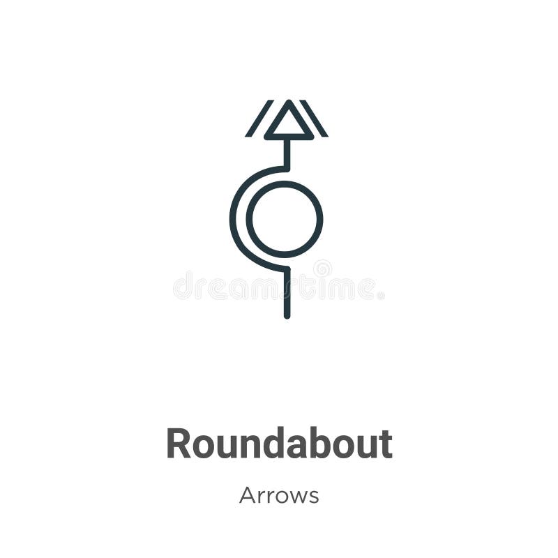 Roundabout Outline Icon. Isolated Line Vector Illustration from Traffic ...