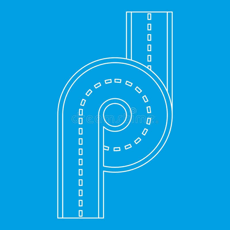 Roundabout Road Icon, Outline Style Stock Vector - Illustration of ...