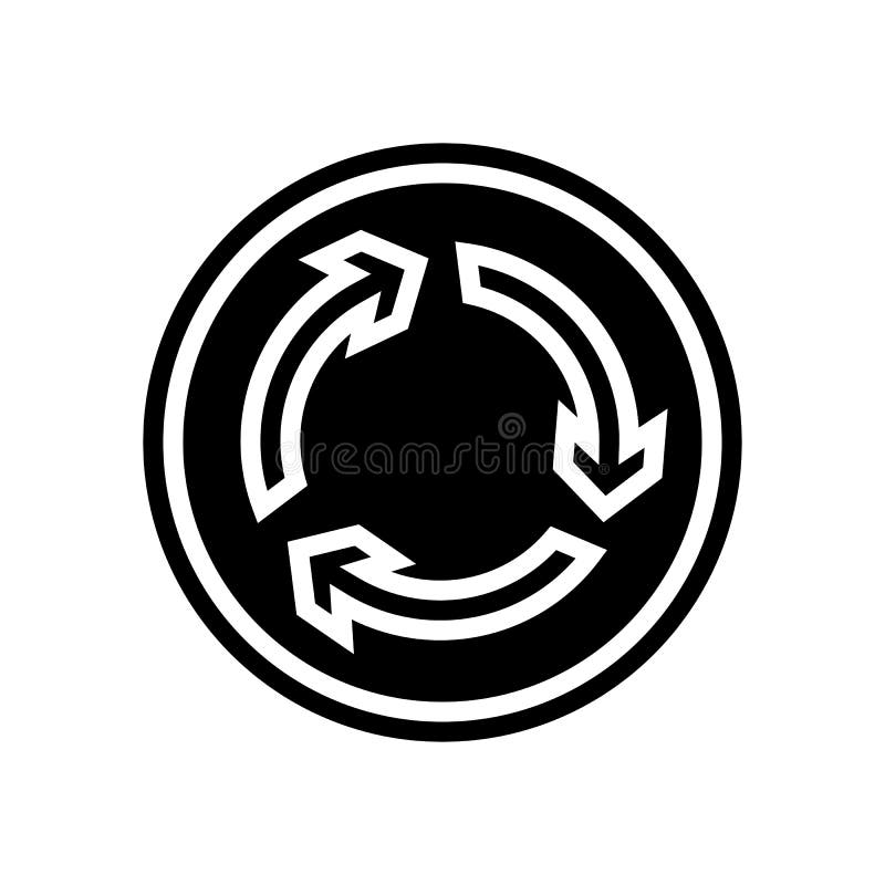 Roundabout Road Sign Glyph Icon Vector Illustration Stock Illustration ...