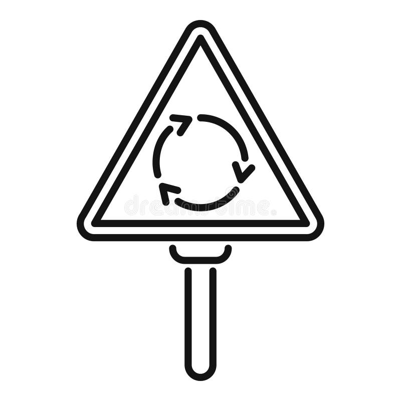 Roundabout Road Sign Indicating Circular Intersection Traffic Flow ...