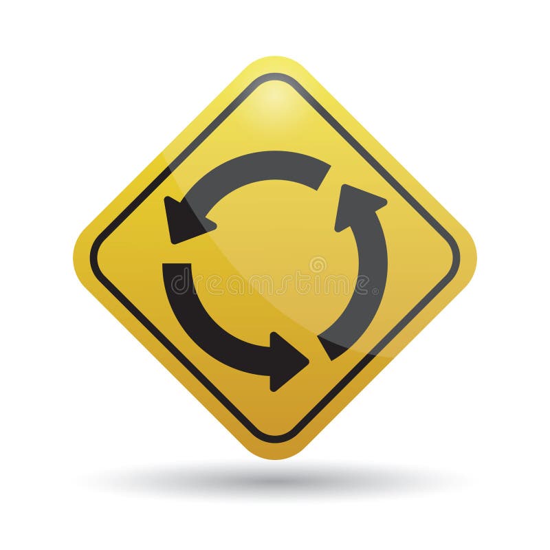 Roundabout Road Sign. Vector Illustration Decorative Design Stock ...