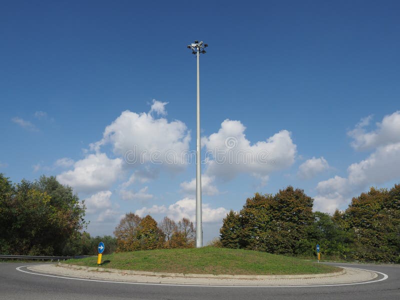 Roundabout Rotary Traffic Circle Stock Photo - Image of skyline, copy ...