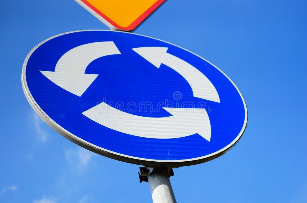 Roundabout sign stock photo. Image of blue, roundabout - 45467352