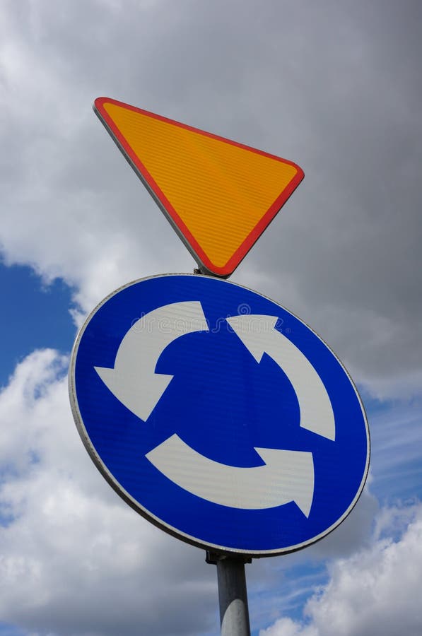 Roundabout sign stock image. Image of symbol, roundabout - 42781105
