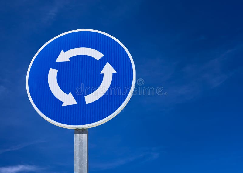 Round Blue Traffic Sign Indicating a Pedestrian Walkway Stock Image ...
