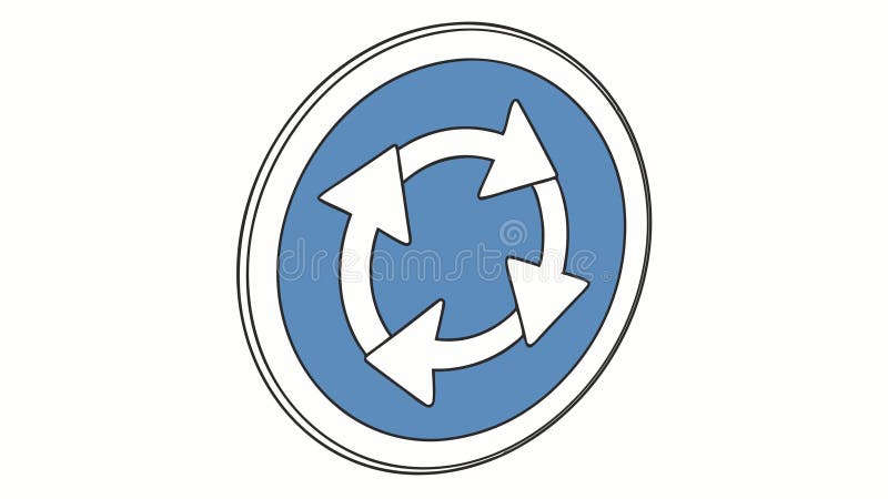 Roundabout Sign, Circular Traffic Flow, Road Navigation, Intersection ...