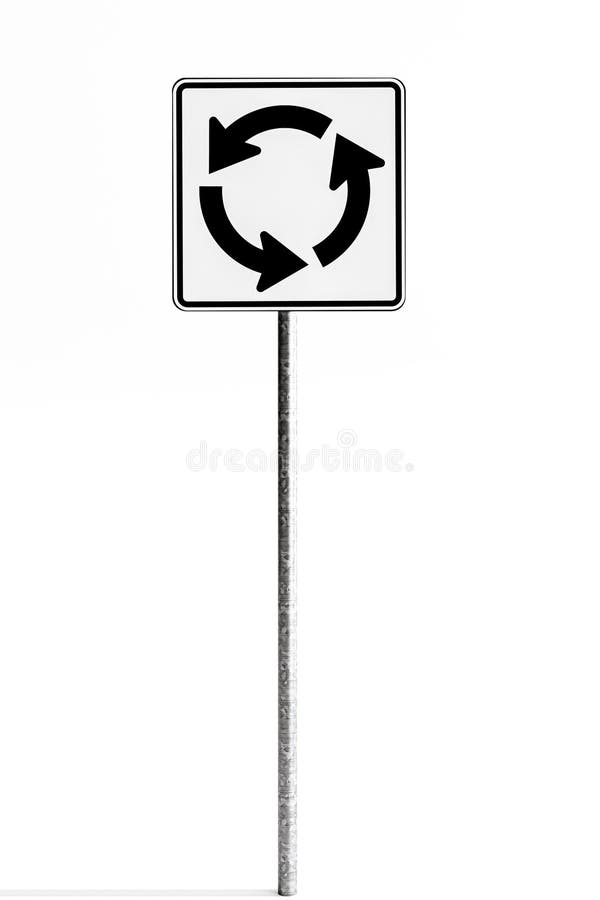 Roundabout Sign Isolated on White Background Stock Illustration ...
