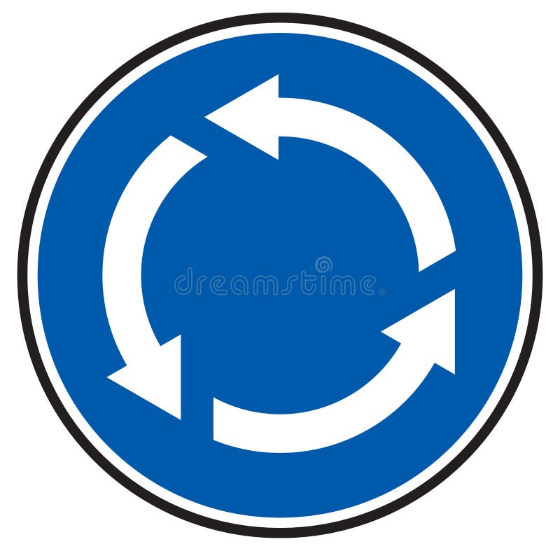 Roundabout Sign Outline Vector Icon. Thin Line Black Roundabout Sign ...