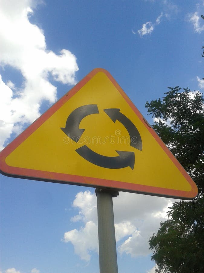 Roundabout sign stock image. Image of symbol, roundabout - 42781105