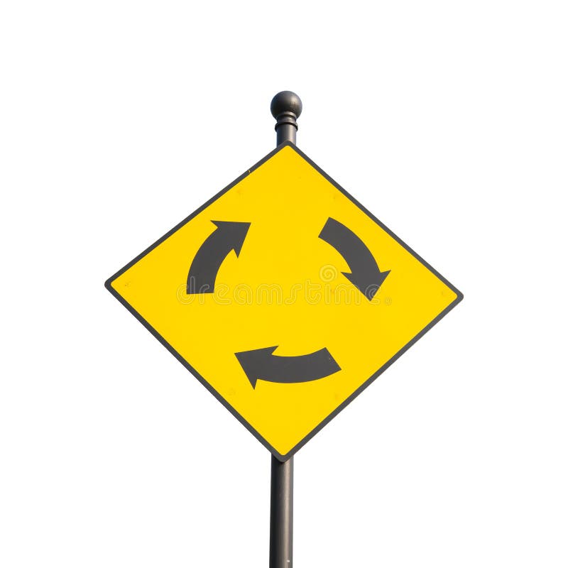 Roundabout sign stock image. Image of pole, object, post - 45138791