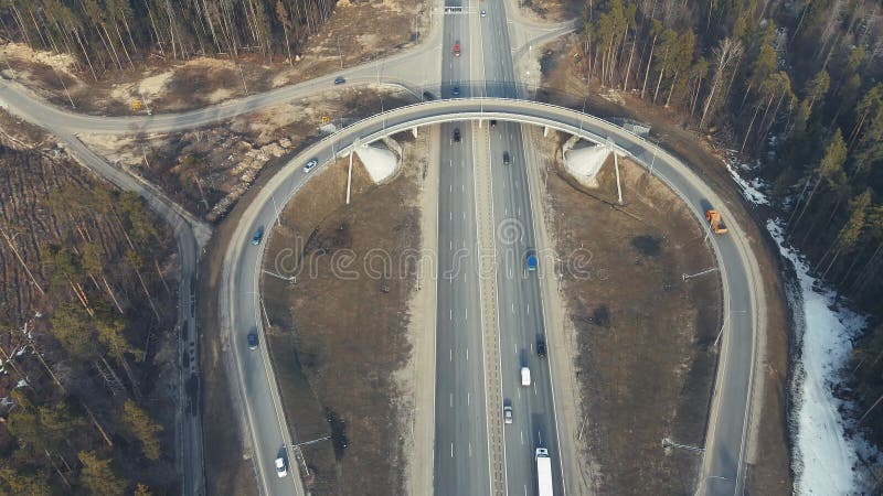 Roundabout Traffic Intersection, View from a Quadcopter Stock Footage ...
