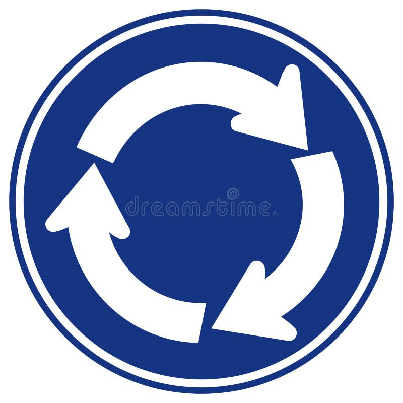Roundabout Traffic Road Sign,Vector Illustration, Isolate on White ...