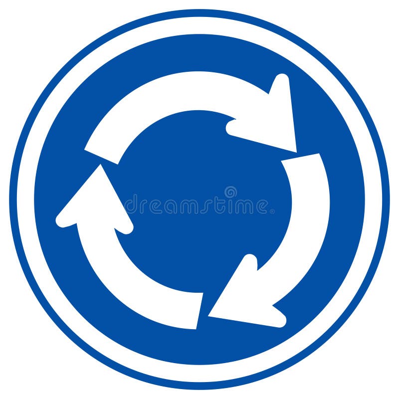 Roundabout Traffic Road Sign,Vector Illustration, Isolate on White ...