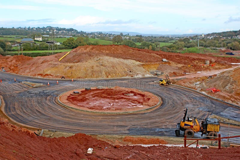 Roundabout Under Construction Stock Photo - Image of construction ...