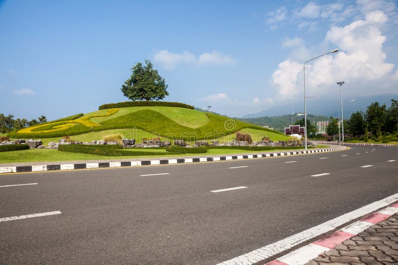 Roundabout whit tree stock photo. Image of rock, cloudy - 61892536