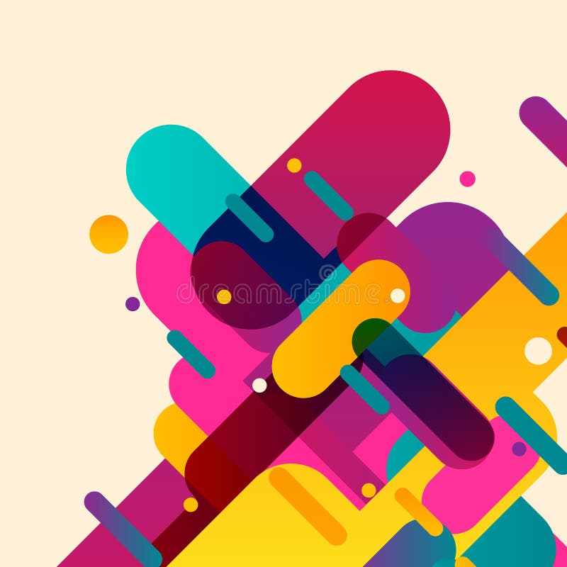 Rounded Abstract Colorful Shapes. Vector Background Stock Illustration ...