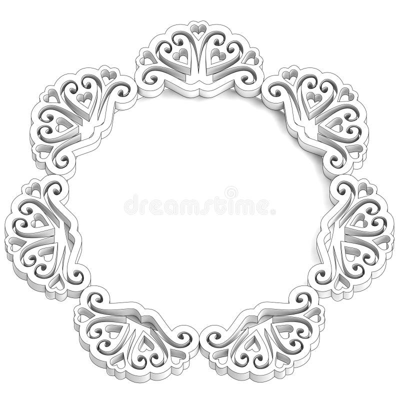 Rounded Antique Retro White Frame for Text Stock Illustration ...