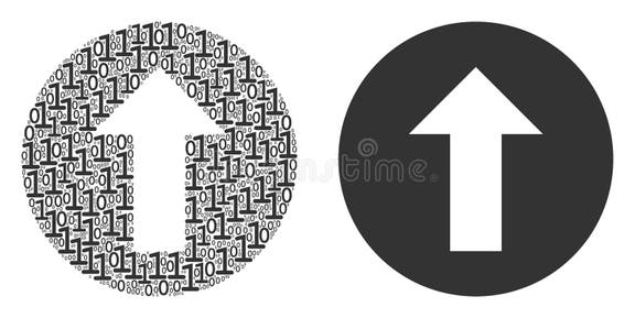 Rounded Arrow Collage of Binary Digits Stock Vector - Illustration of ...