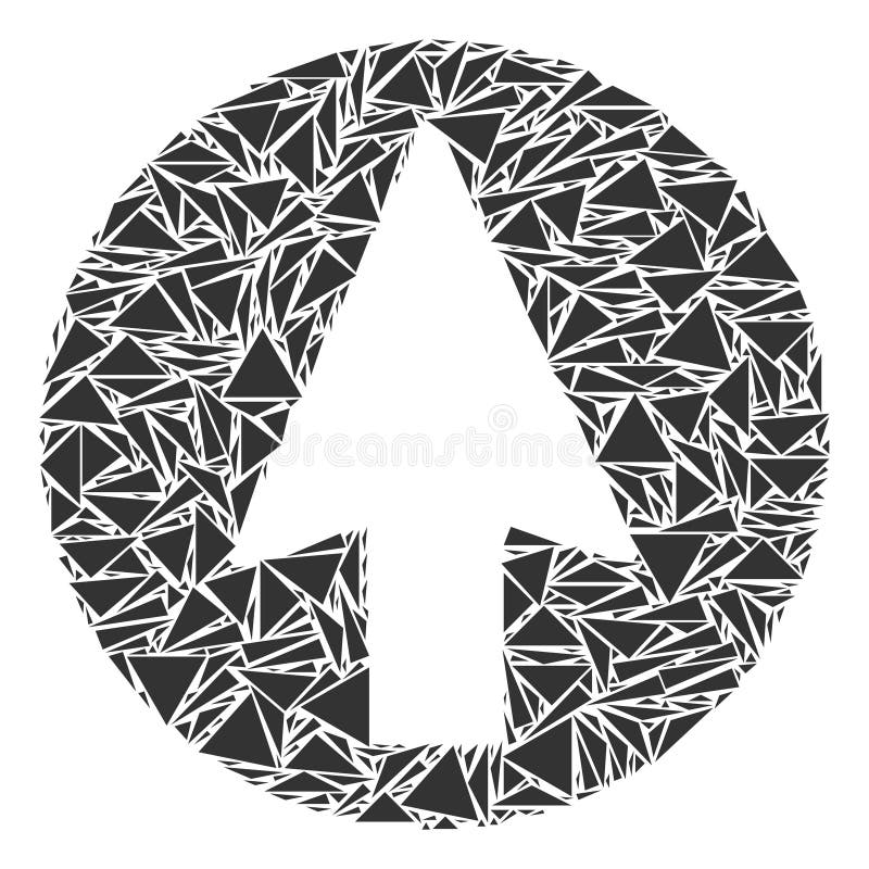 Rounded Arrow Collage of Triangles Stock Vector - Illustration of ...