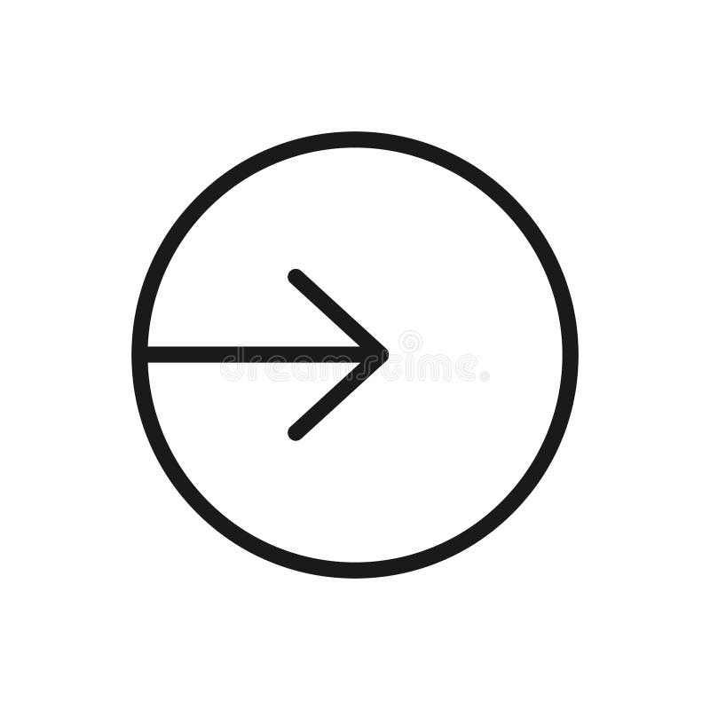 Rounded Arrow Outline Vector Icon Stock Vector - Illustration of shift ...