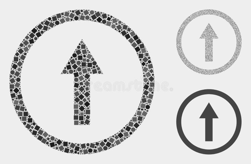 Rounded Arrow Up Icon Collages of Squares and Circles Stock Vector ...