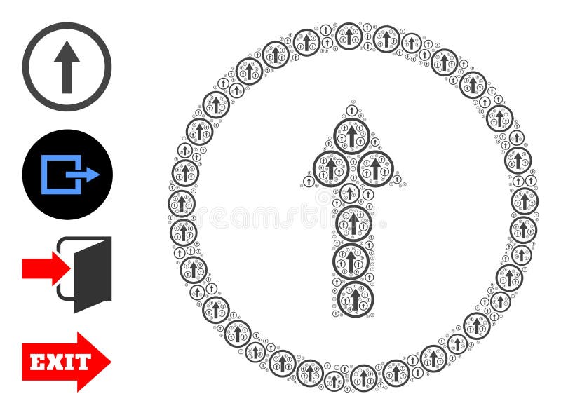 Rounded Arrow Up Recursion Mosaic Of Self Items Stock Vector