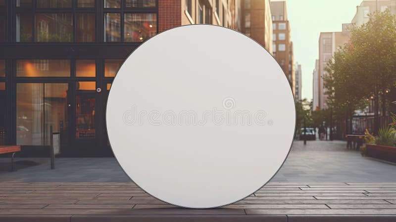 A Rounded Blank Company Sign Mockup Placed Outdoors, a Space for Adding ...