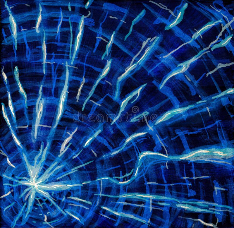 Rounded Blue Stripes Intersect Radial Lines Radiating from the Dot ...