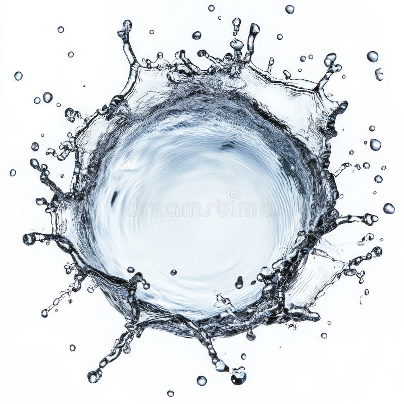 Rounded Blue Water Splash Isolated White Surface Stock Photos - Free ...