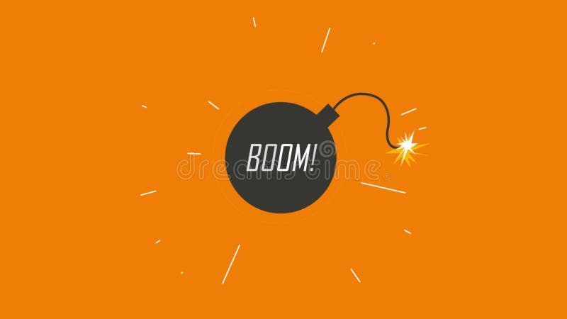 Rounded Bomb Animated Cartoon Vector Orange Background Stock Video ...