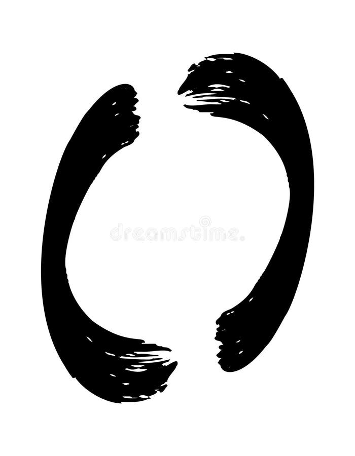 Rounded Brackets Parenthesis Symbol Brushstroke Stock Vector ...