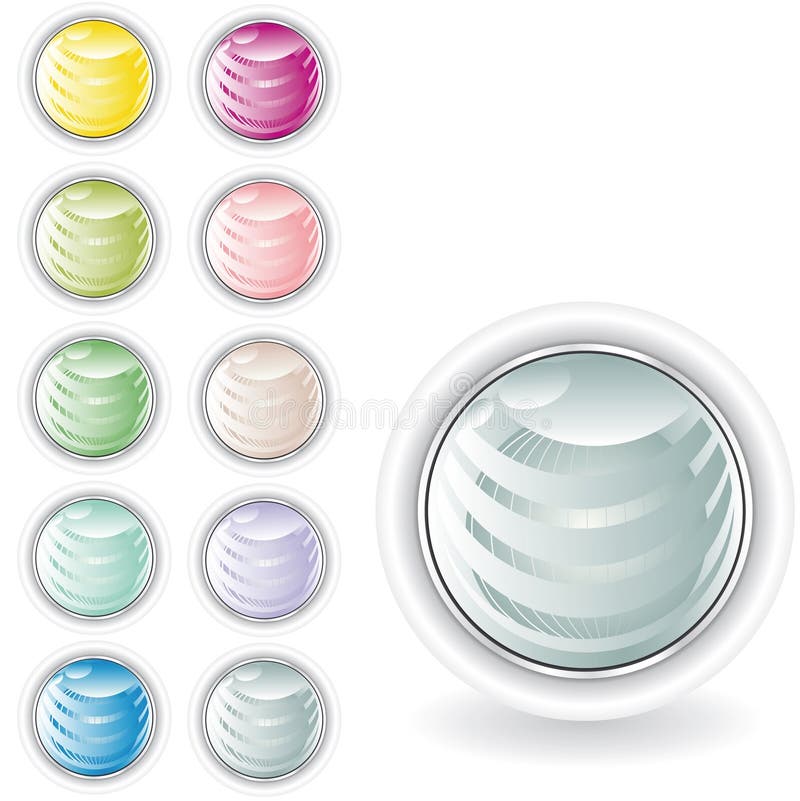 Rounded Buttons in Pastel Tint Stock Vector - Illustration of blending ...
