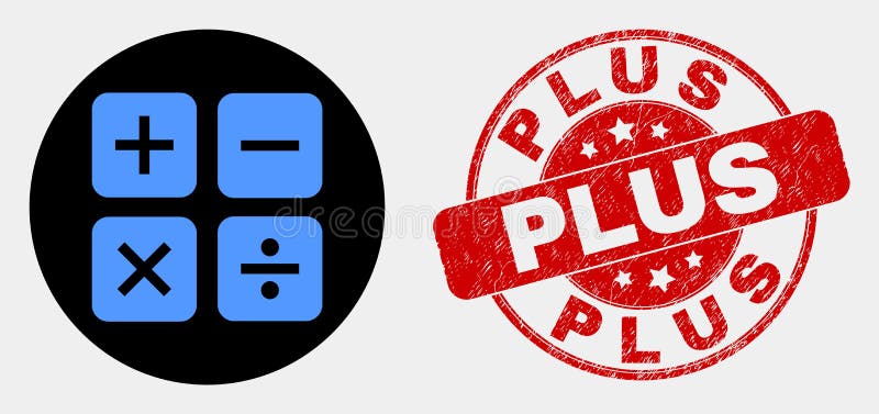 Calculator with Plus and Minus Sign. in Black and White. Vector EPS 10 ...