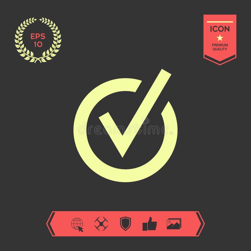 Rounded Check Mark Icon . Graphic Elements for Your Design Stock Vector ...