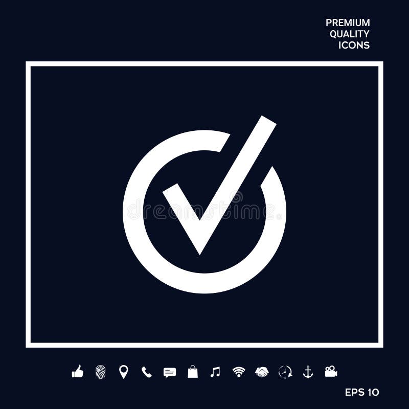 Rounded check mark icon stock vector. Illustration of sign - 119459283